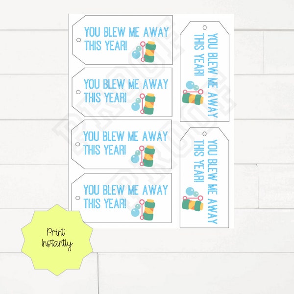 You Blew Me Away This Year Bubble Tags - Etsy