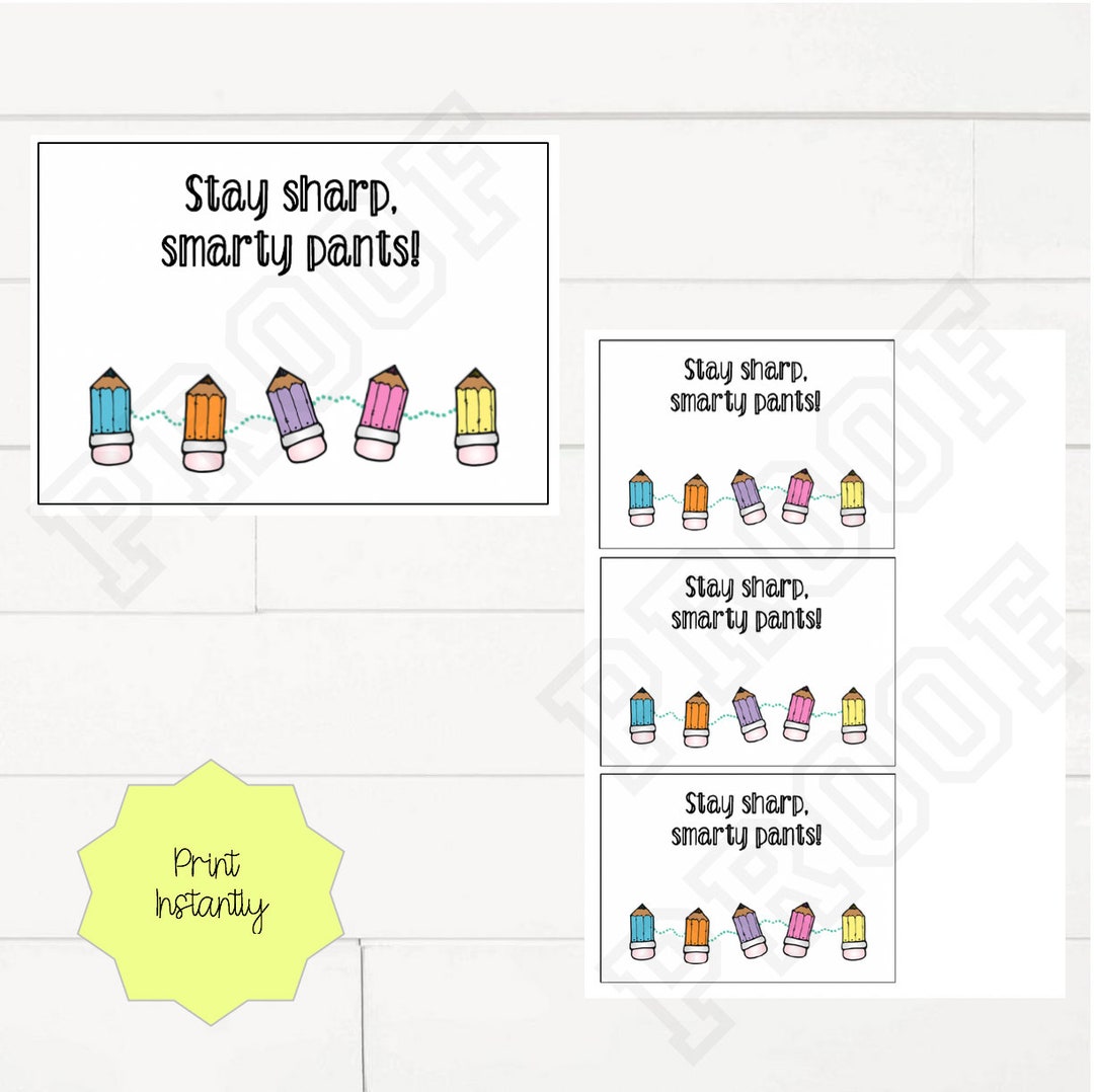 Stay Sharp, Smarty Pants! - Pencil Tag - Etsy