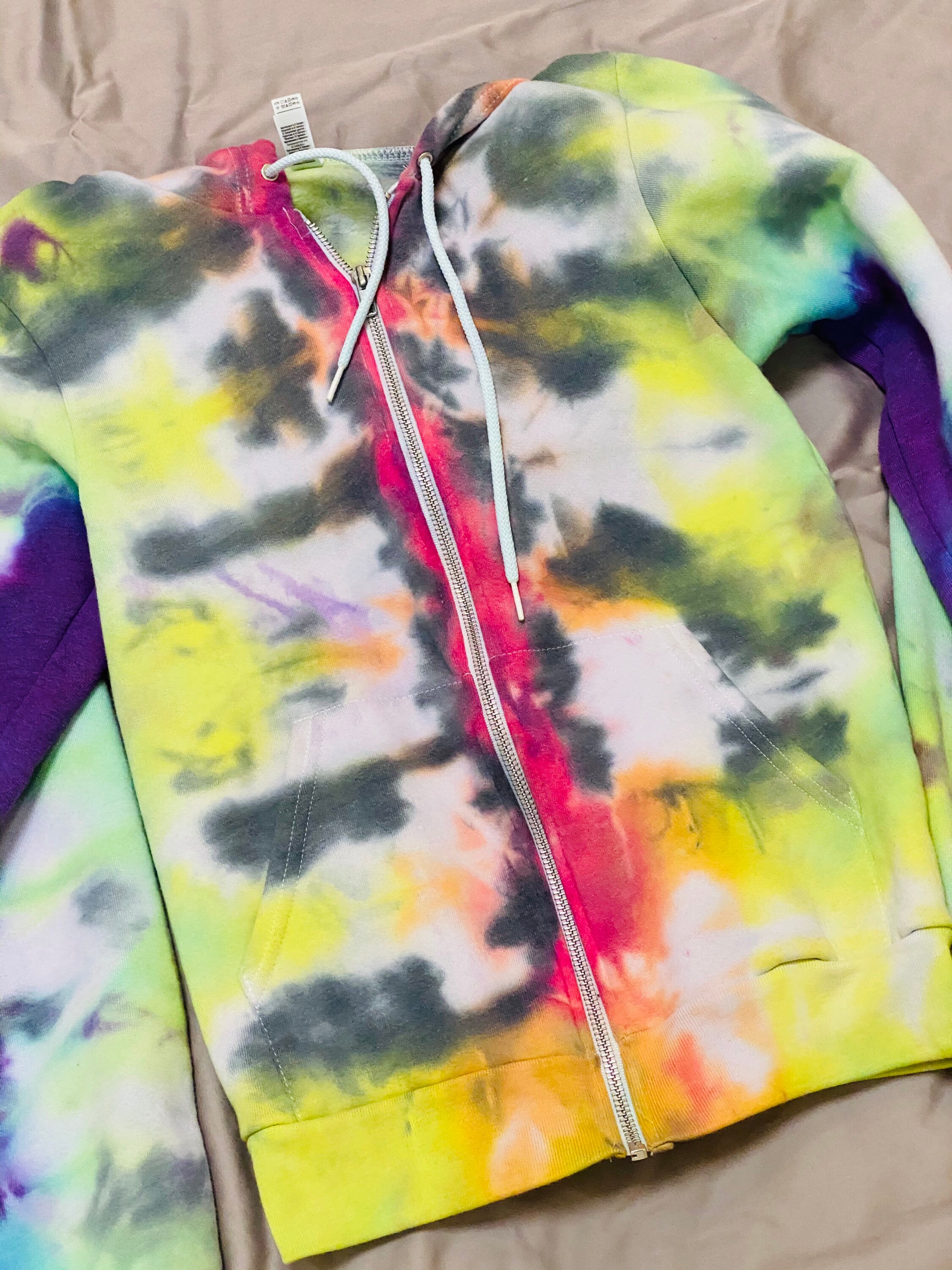 Uno De Un Tipo Tie Dye Sudadera Con Cremallera Etsy España
