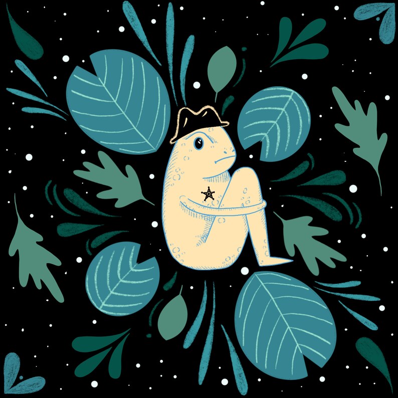 Sad Boi Frog Print - Etsy