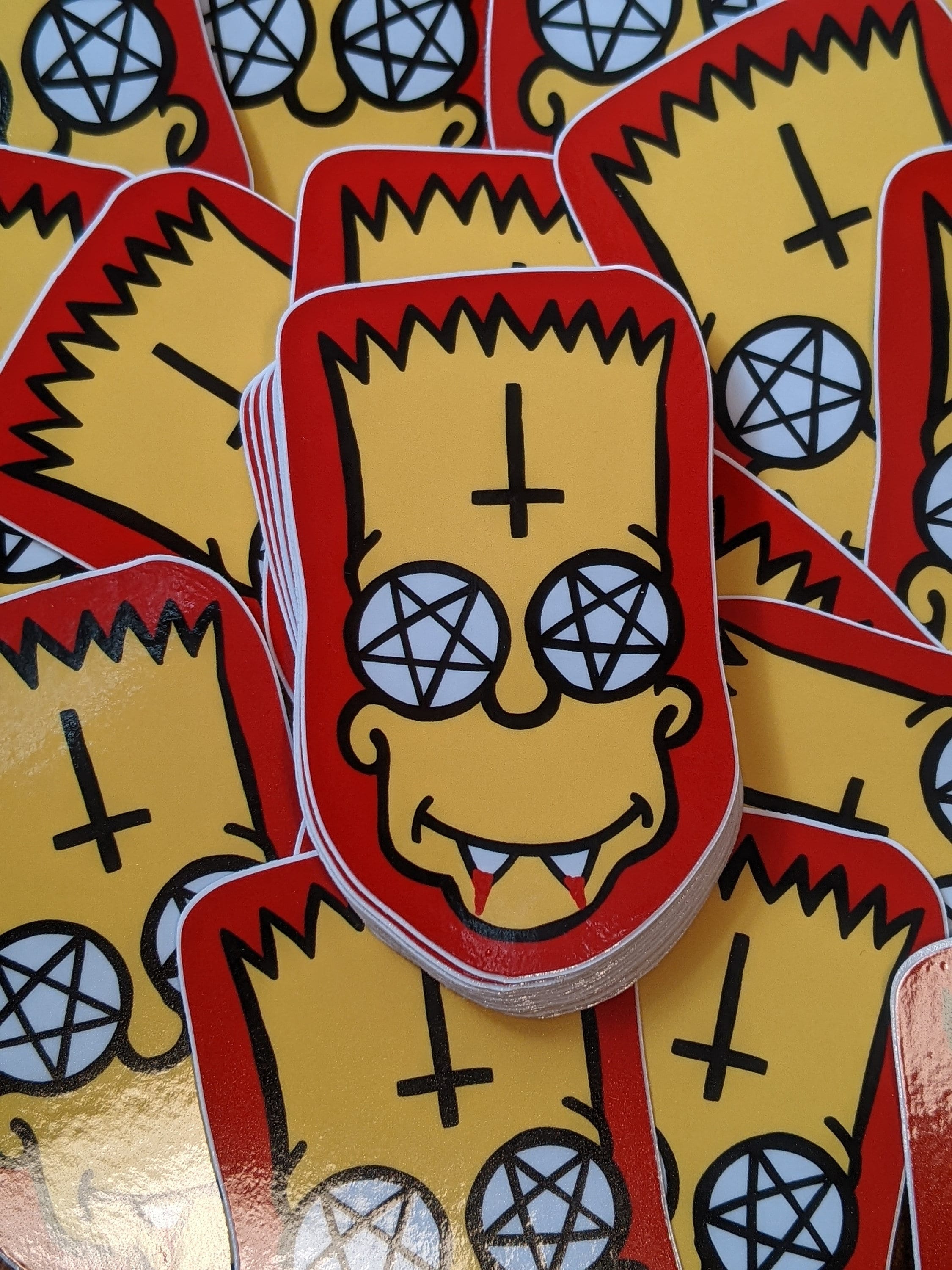 Bart Simpson Evil Art Sticker Retro Cartoons Vinyl Waterproof | Etsy