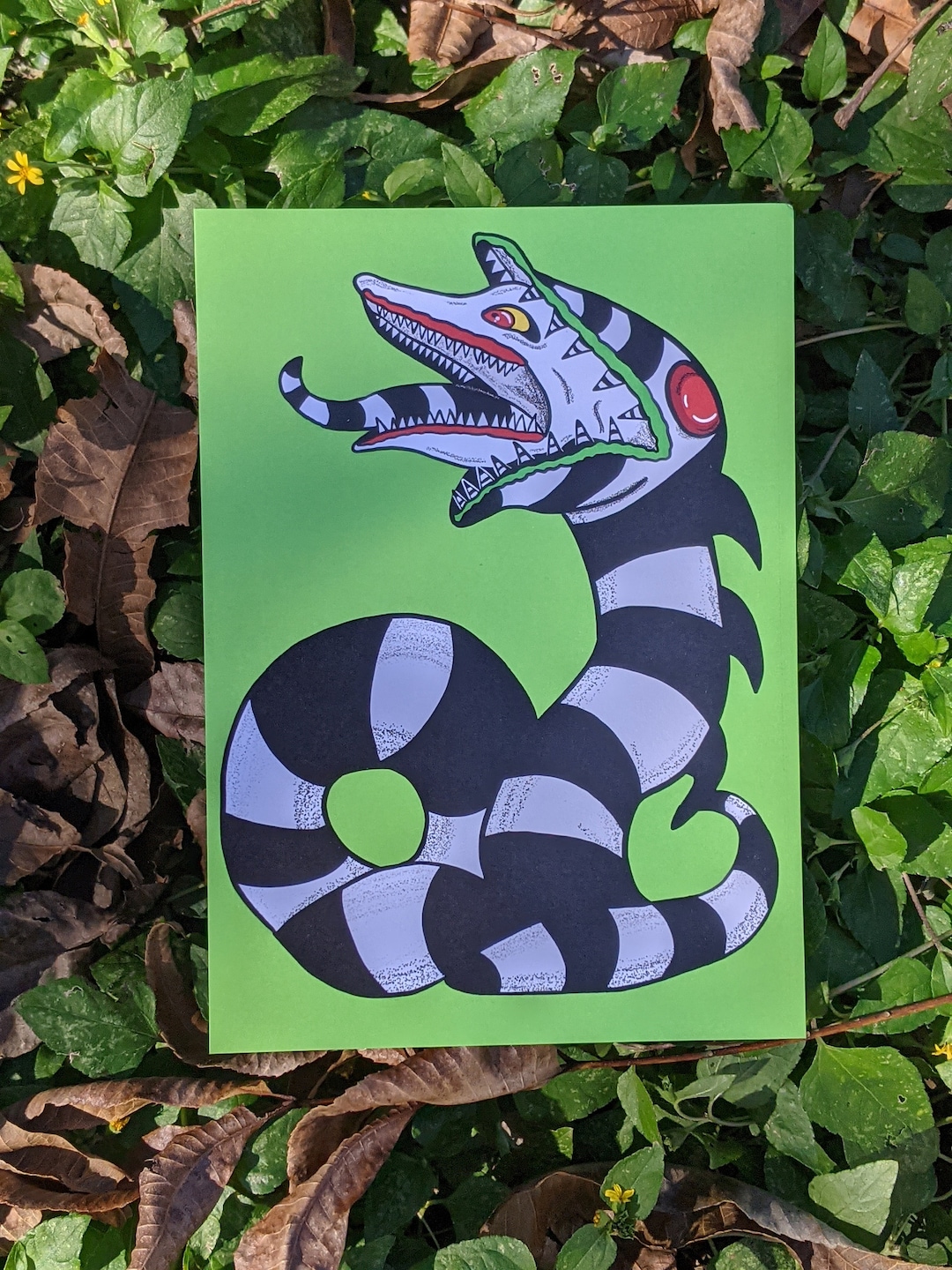 ORIGINAL ART PRINT Beetlejuice Sandworm Fan Art 90s Cartoon ...