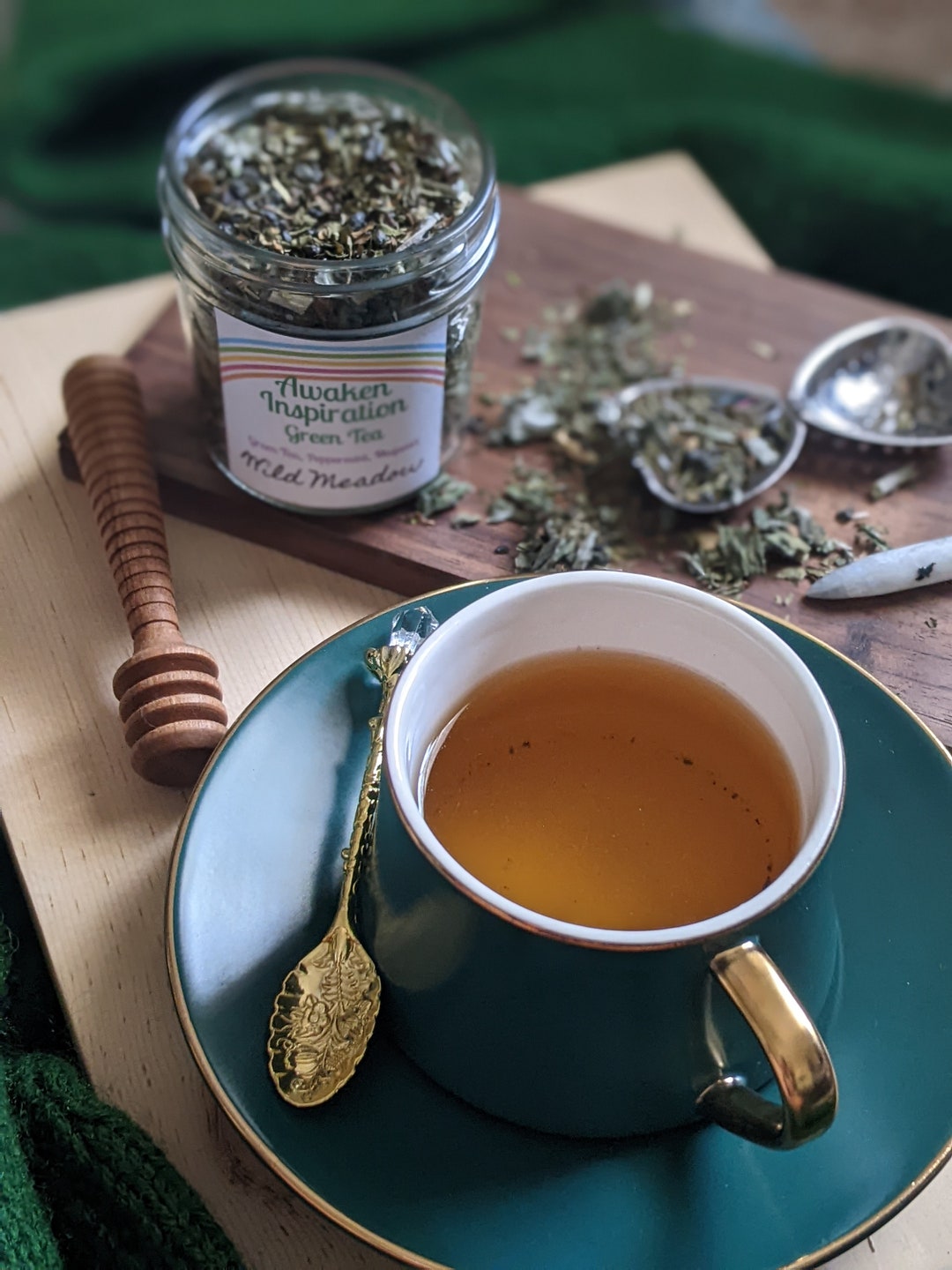 AWAKEN INSPIRATION GREEN Tea. Mugwort Peppermint Gunpowder Green Tea ...