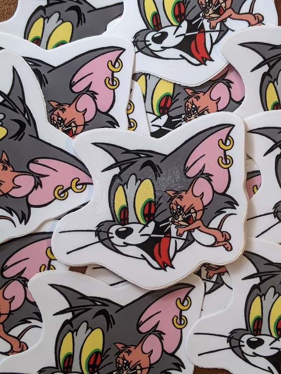 Evil Tom and Jerry Original Art Sticker Vinyl Waterproof - Etsy