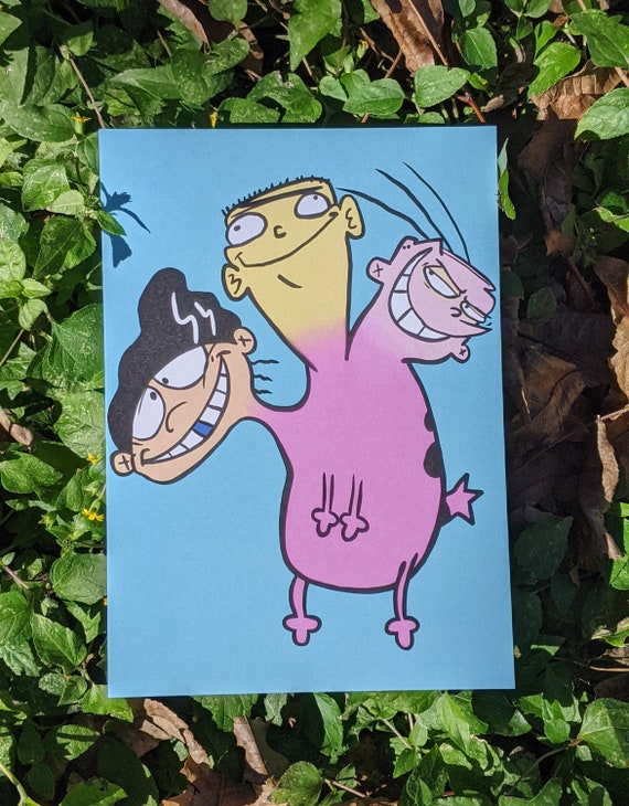 ORIGINAL ART PRINT Ed Edd and Eddy Courage the Cowardly Dog | Etsy