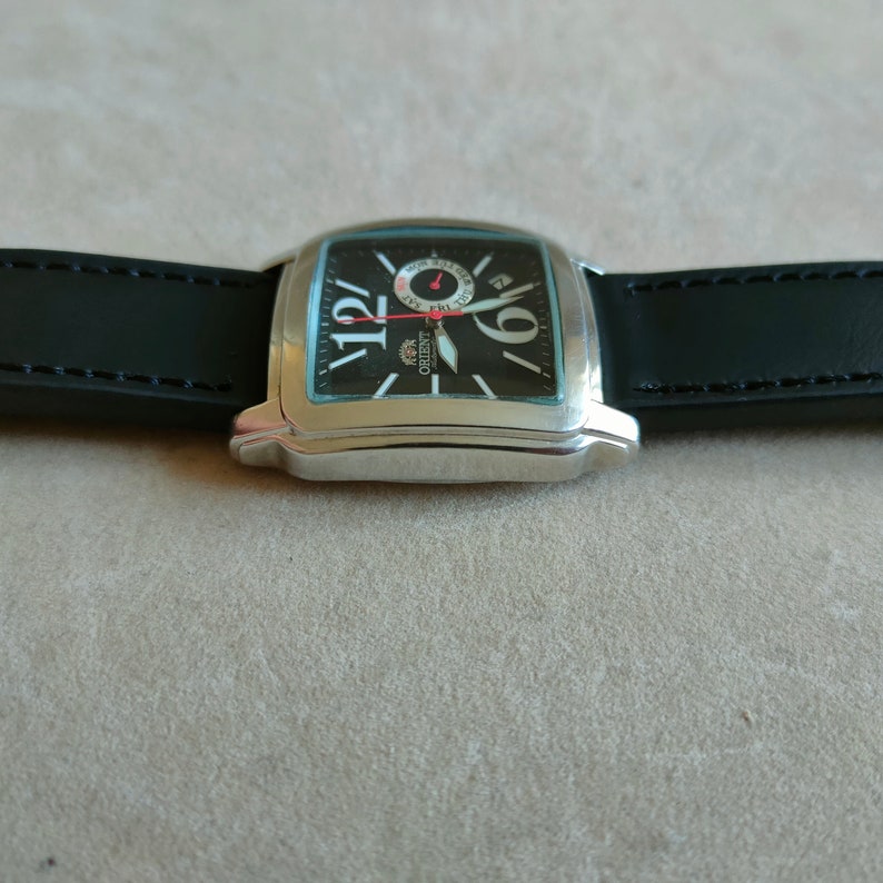 Square Orient watch Black classic Automatic watch Japan | Etsy