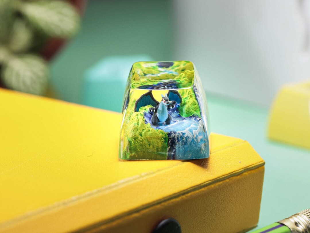Mega Charizard X Pokemon Artisan Keycap, Custom Resin Keycap for ...