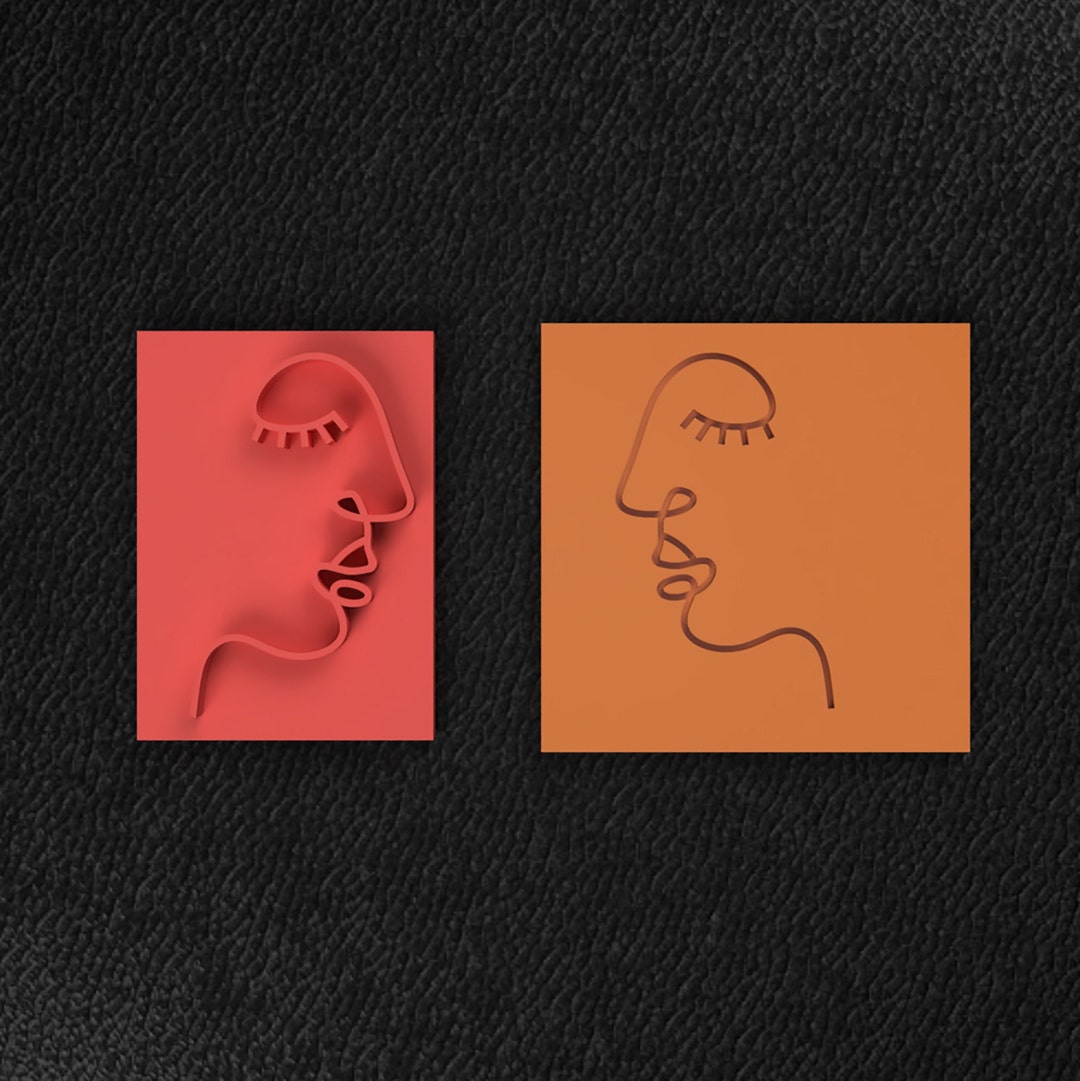 Abstract Face Embosser, Female Body Embosser, Line Art Embosser Stamp ...