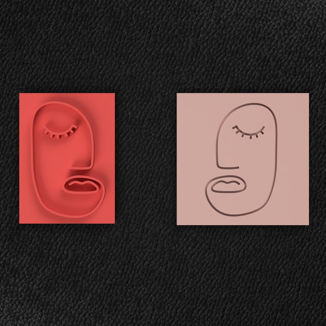 Abstract Face Embosser, Female Body Embosser, Line Art Embosser Stamp ...