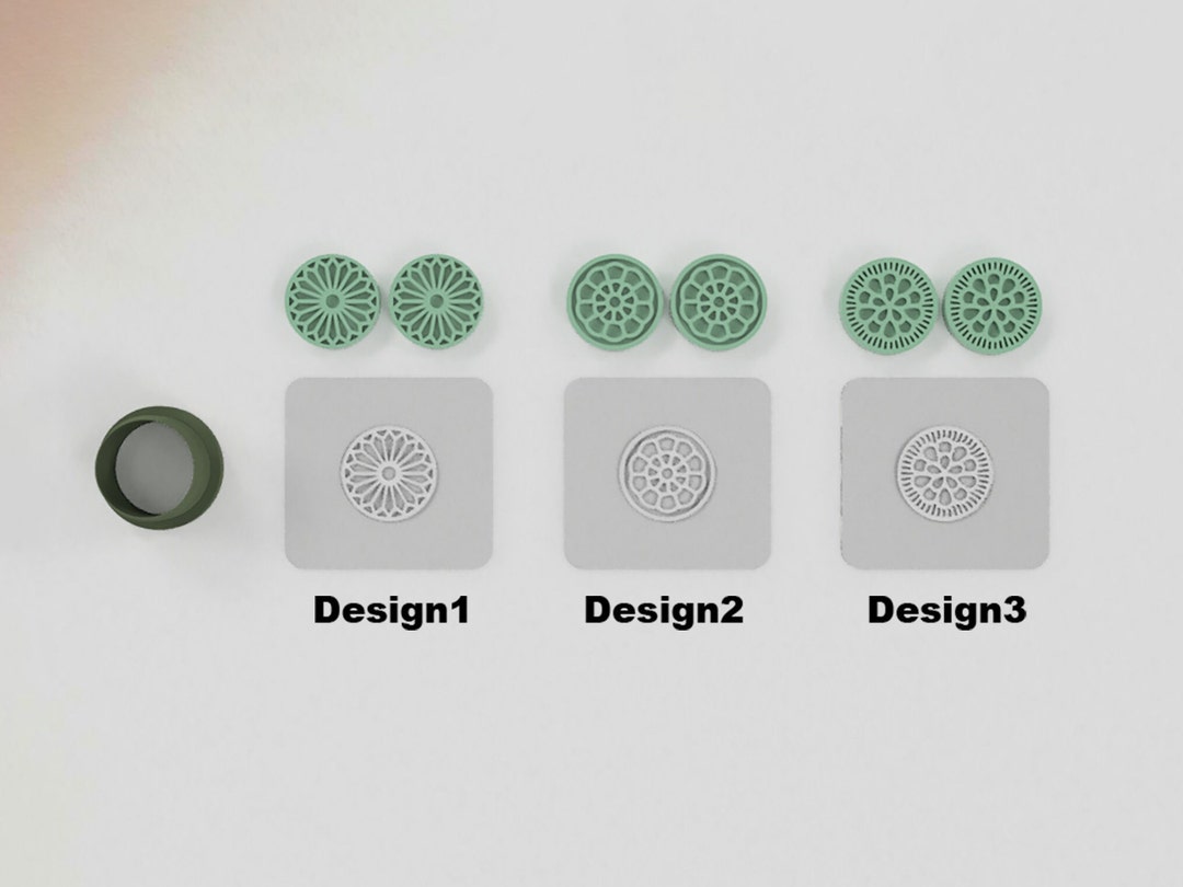 Polymer Clay Stud Stamp and Cutter , Polymer Clay Modern Stamp, Clay ...