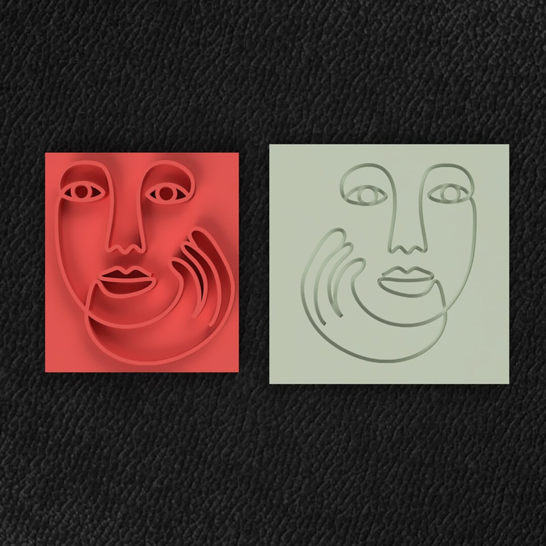 Abstract Face Embosser, Female Body Embosser, Line Art Embosser Stamp ...