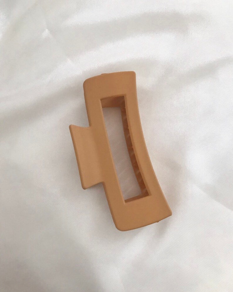 Large Light Camel-brown Matte Rectangle Claw Clip - Etsy