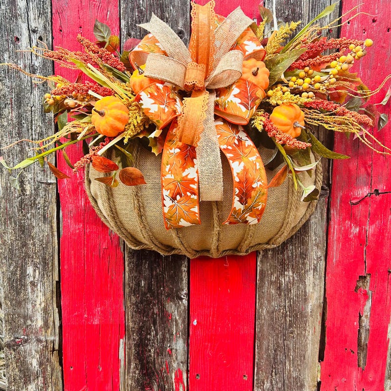 Pumpkin Wreath - Etsy