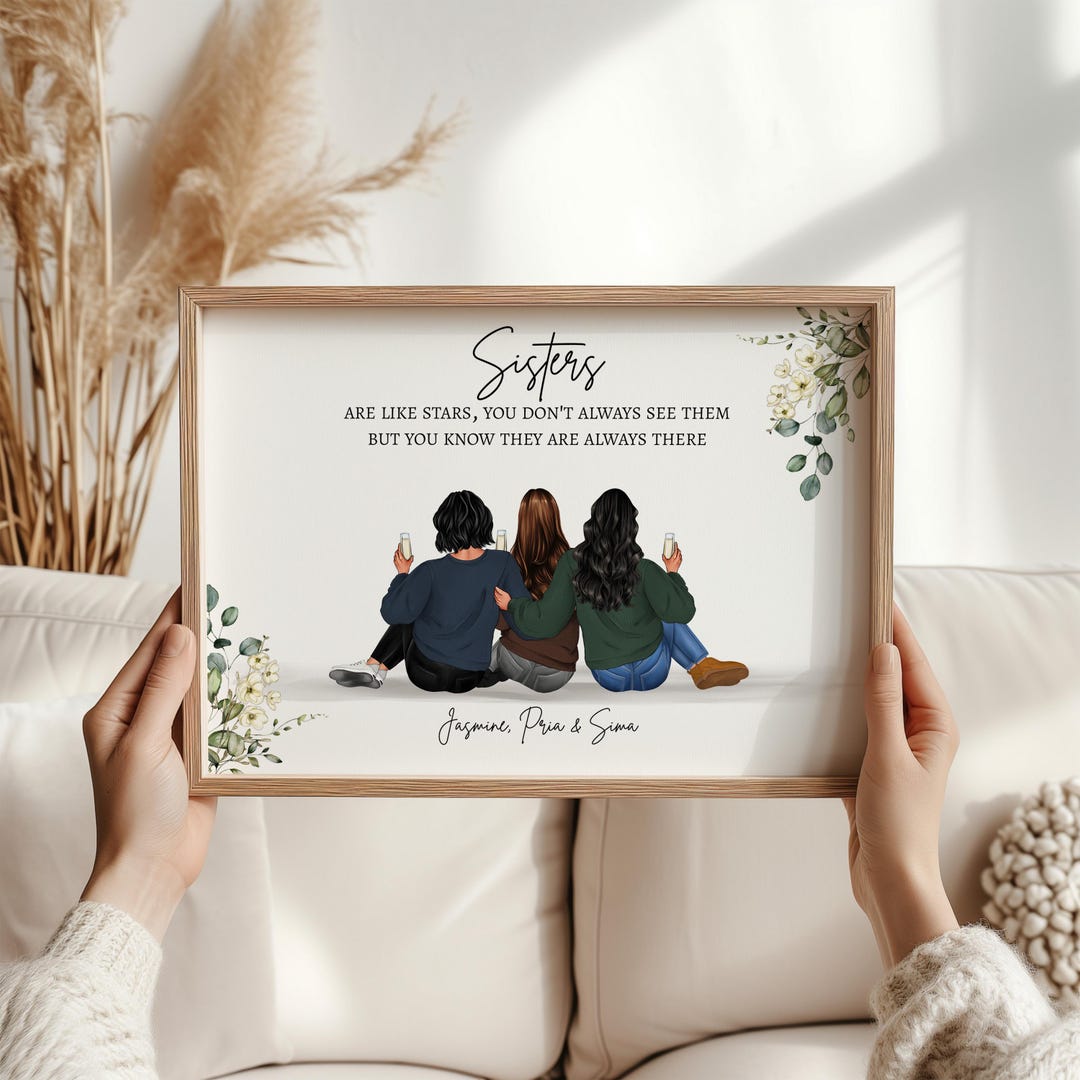 Personalised Group Sister Print – Custom Sisters Gift, Unique Keepsake ...