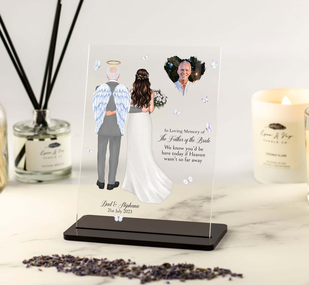 Father of the Bride Memorial Plaque, Wedding Memorial Custom Portrait ...