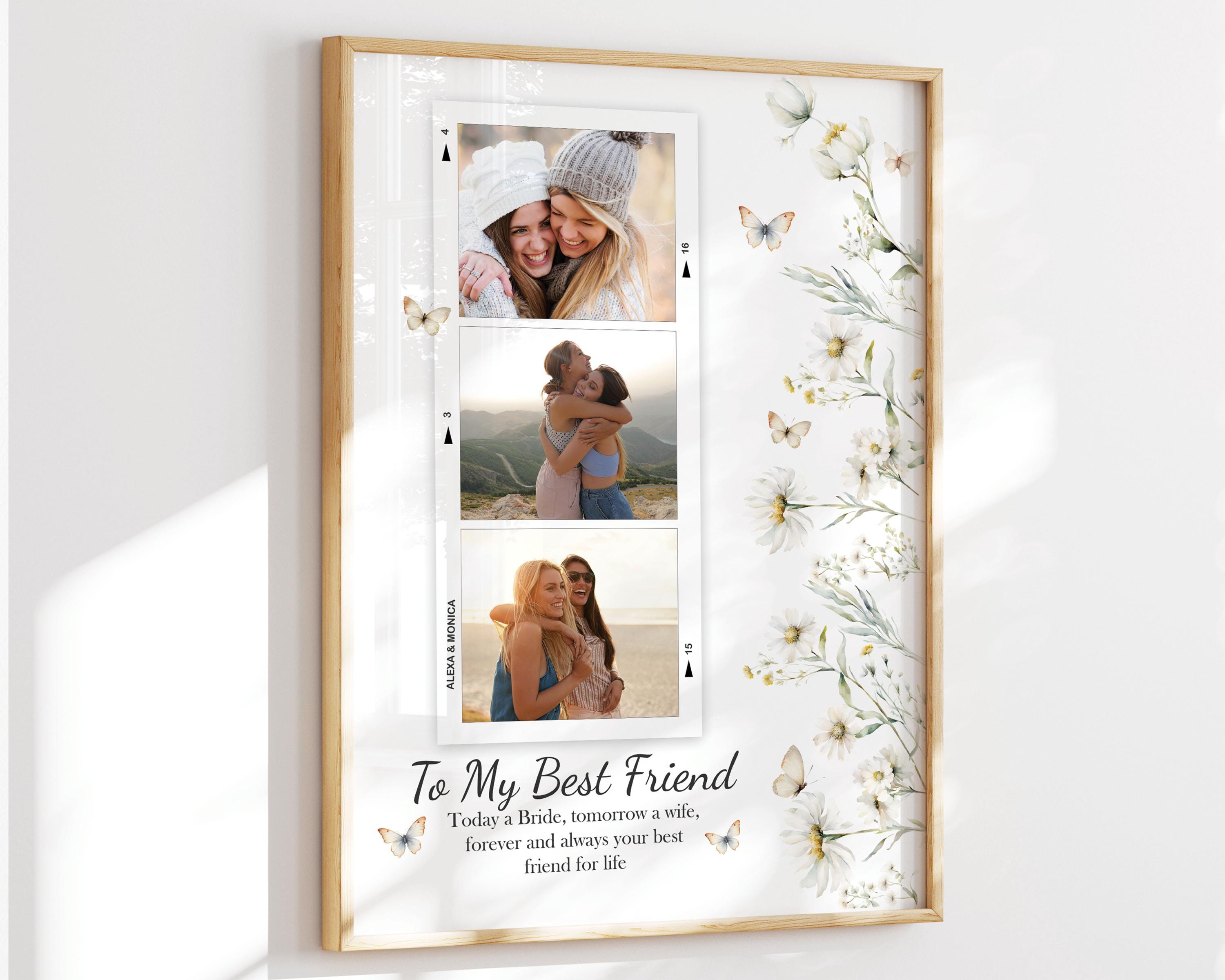 Personalised Best Friend on Her Wedding Day Gift, Bride Gifts, Photo ...