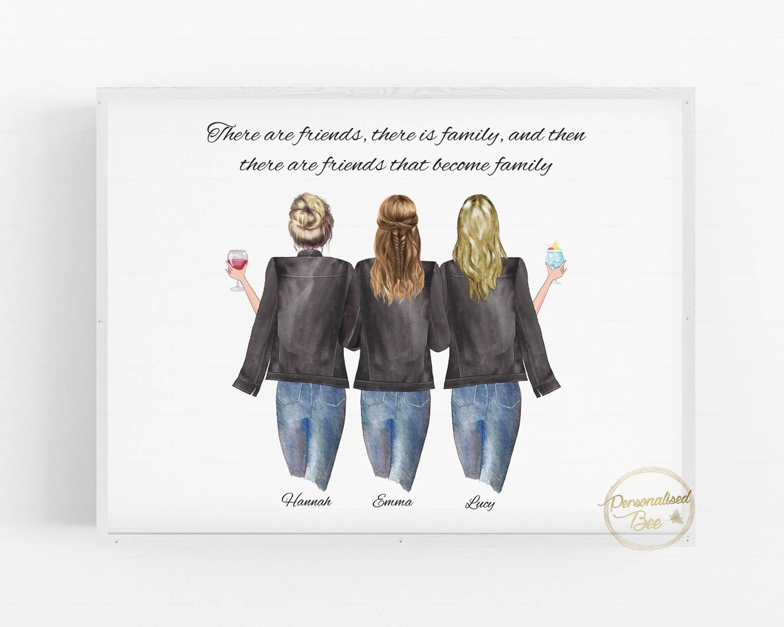 Personalised Gift for 3 Friends,letterbox Present,keepsake Friendship ...