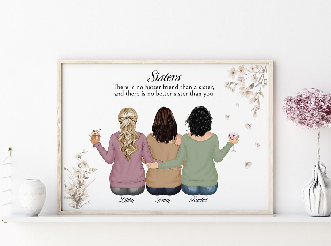 Sister Gifts, Personalised Gift Sister Print, Christmas Gift for ...