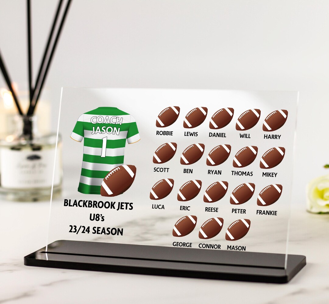 Personalised Rugby Coach Gift, Thank You Gift From Team, Coach ...