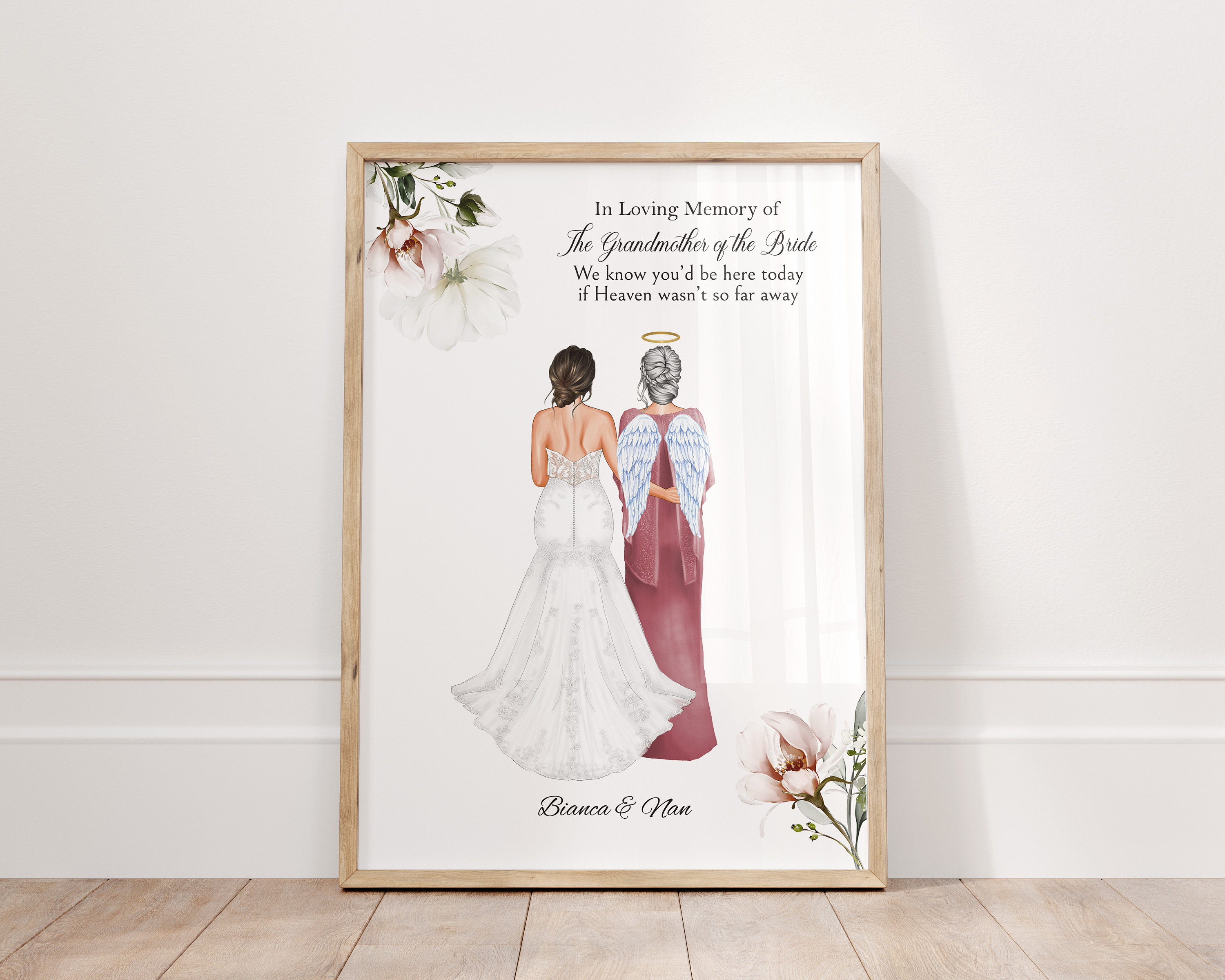 Personalised Wedding Memorial Print, Nan, Grandmother, Mother of the ...