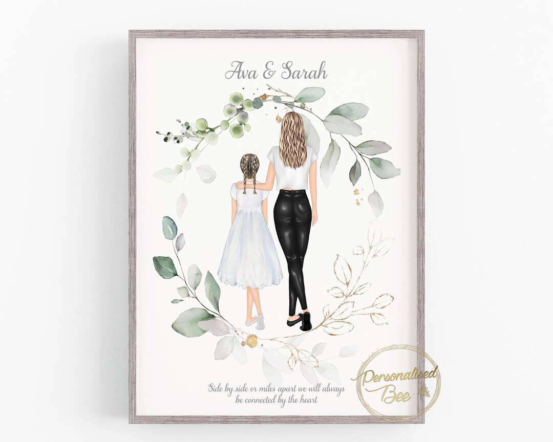 Personalised Family Print, Aunt and Niece Print, Mum and Daughter ...