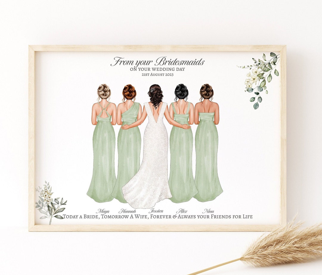 Personalised Wedding Gift, From Your Bridesmaids Gift to Bride, Bride ...