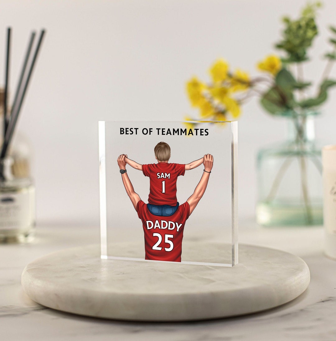 Personalised Football Shirt Print, Gift for Dad, Custom Father Son ...