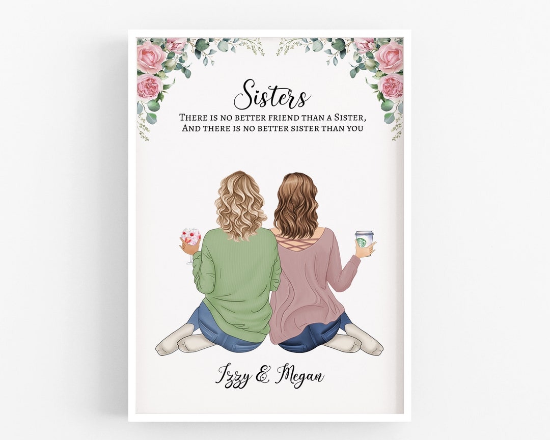 Sister Gift, Personalised Sister Print, Sisters Birthday Gift Custom ...
