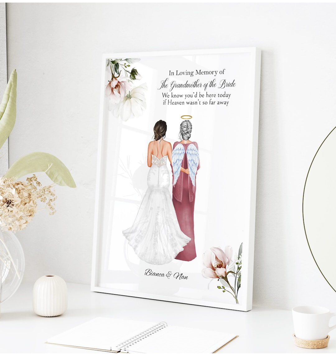 Personalised Wedding Memorial Print, Nan, Grandmother, Mother of the ...