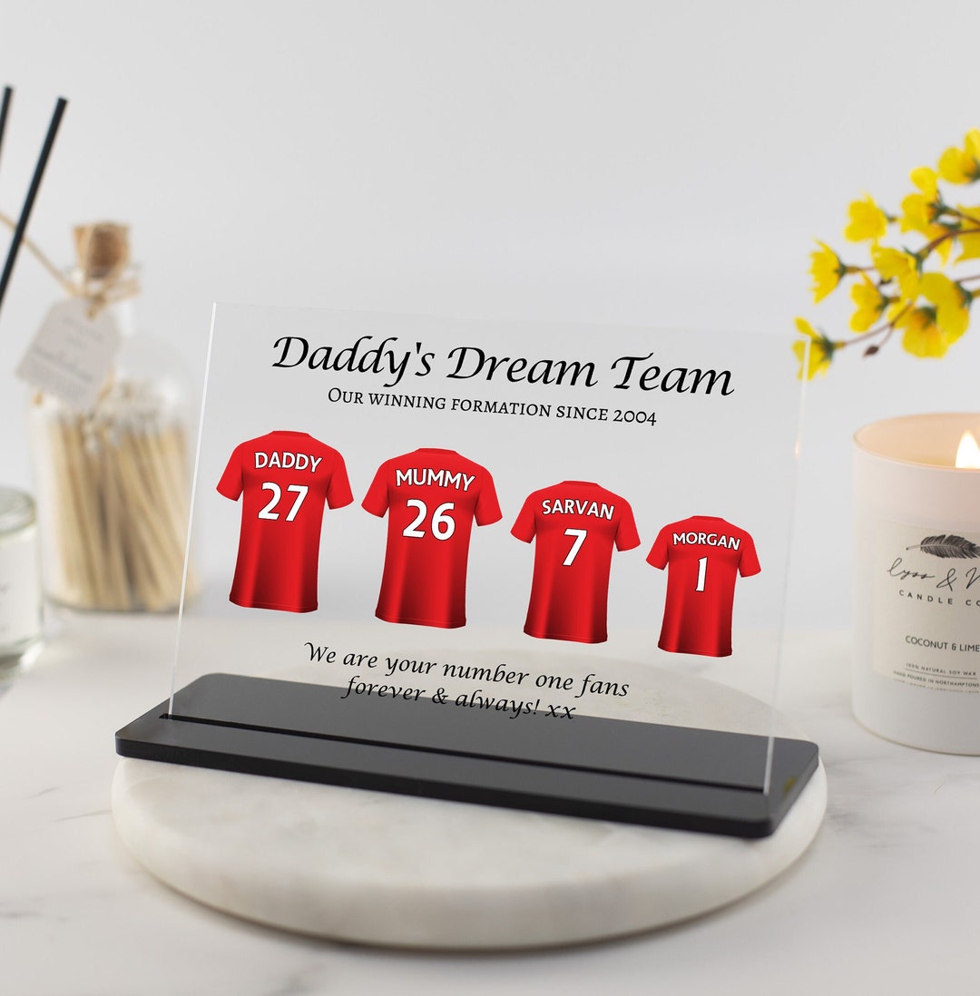 Personalised Fathers Day Football Shirt Print, Birthday Gift for Dad ...
