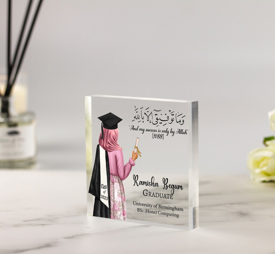 Muslim Graduation Gift for Her, Islamic Gift, Personalised Graduation ...