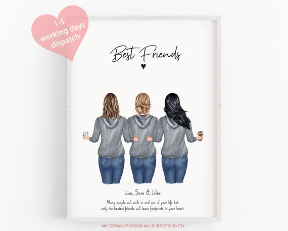 Personalised Gift for Friends Group of 3Letterbox | Etsy