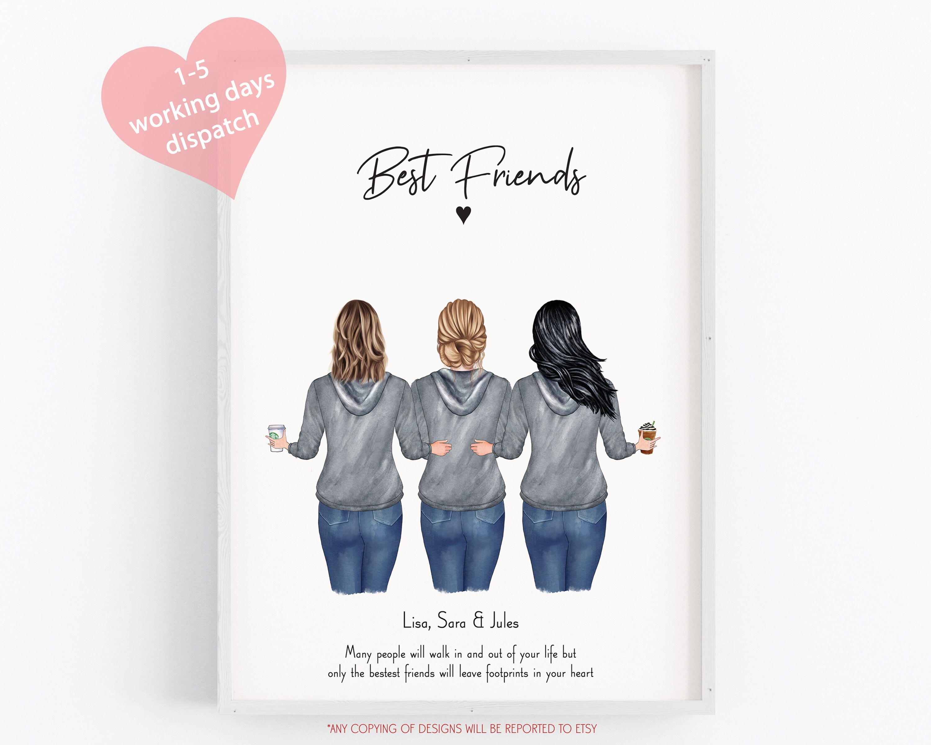 Personalised Gift for Friends Group of 3letterbox - Etsy