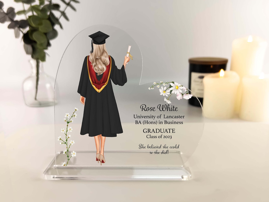 Graduation Plaque Gift for Her, Personalised Graduate Gift, Masters ...