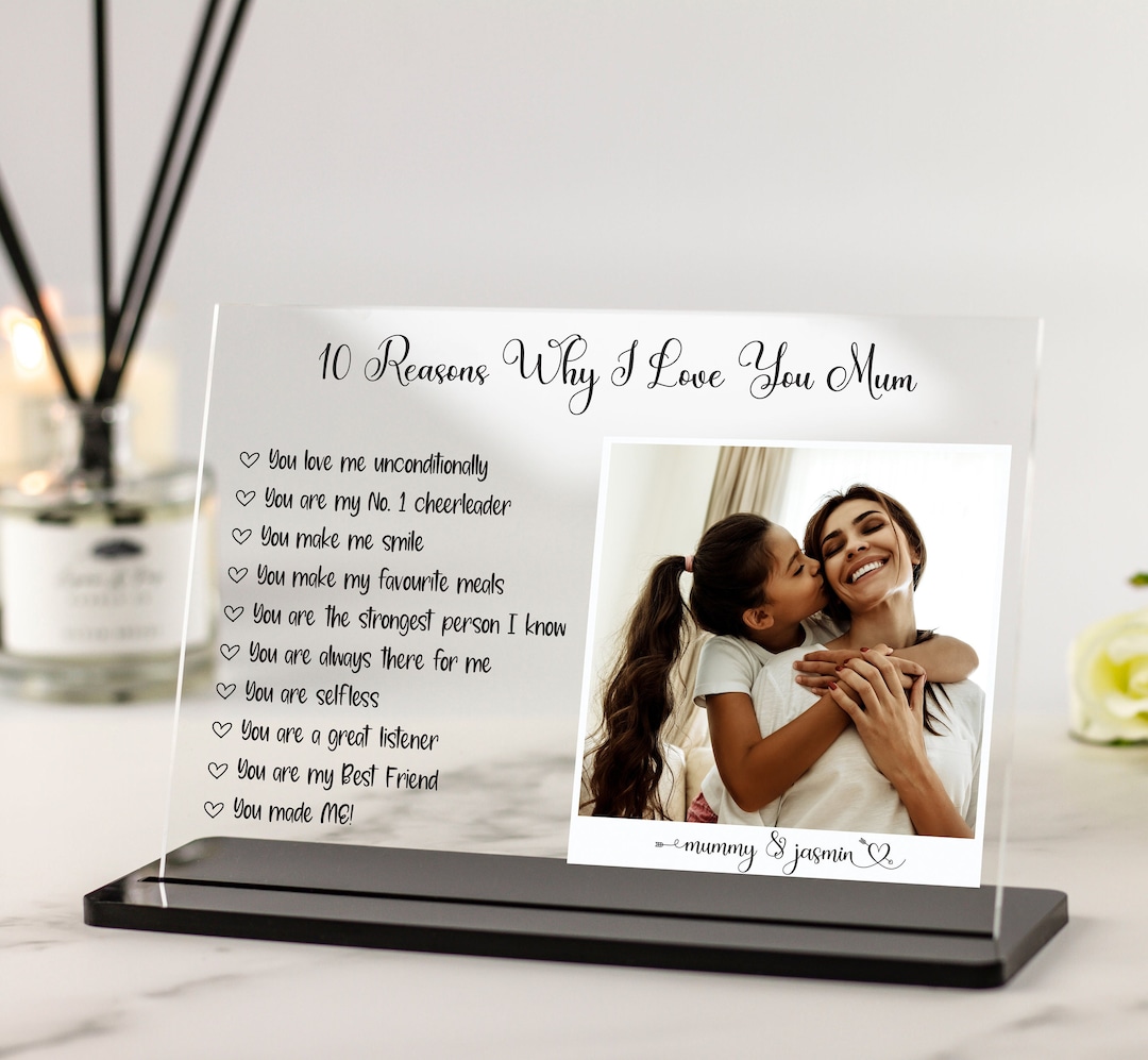 10 Reasons Why I Love You Mum/mom, Personalised Mothers Day Gift, Photo ...