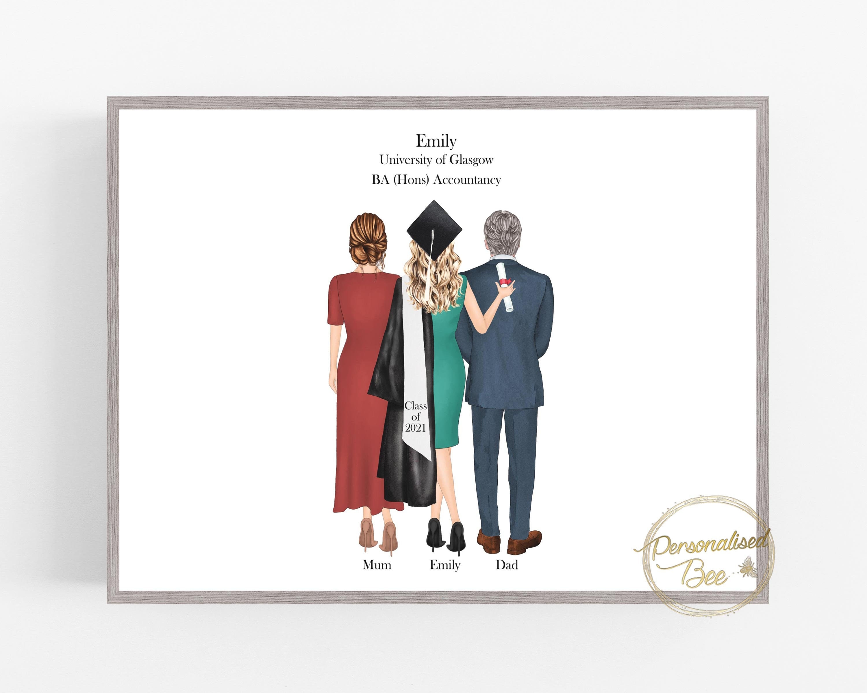 Graduation Family Print Personalised Graduation Gift - Etsy