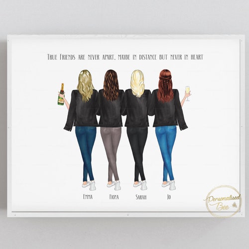 4 Friends Print Best Friend Print Best Friend Gift - Etsy