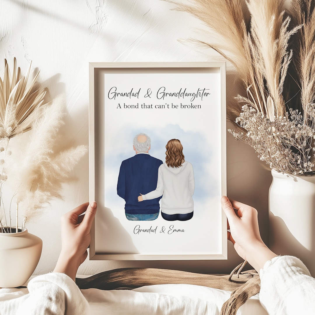 Grandad Gift, Fathers Day Gift for Grandad, Custom Portrait ...