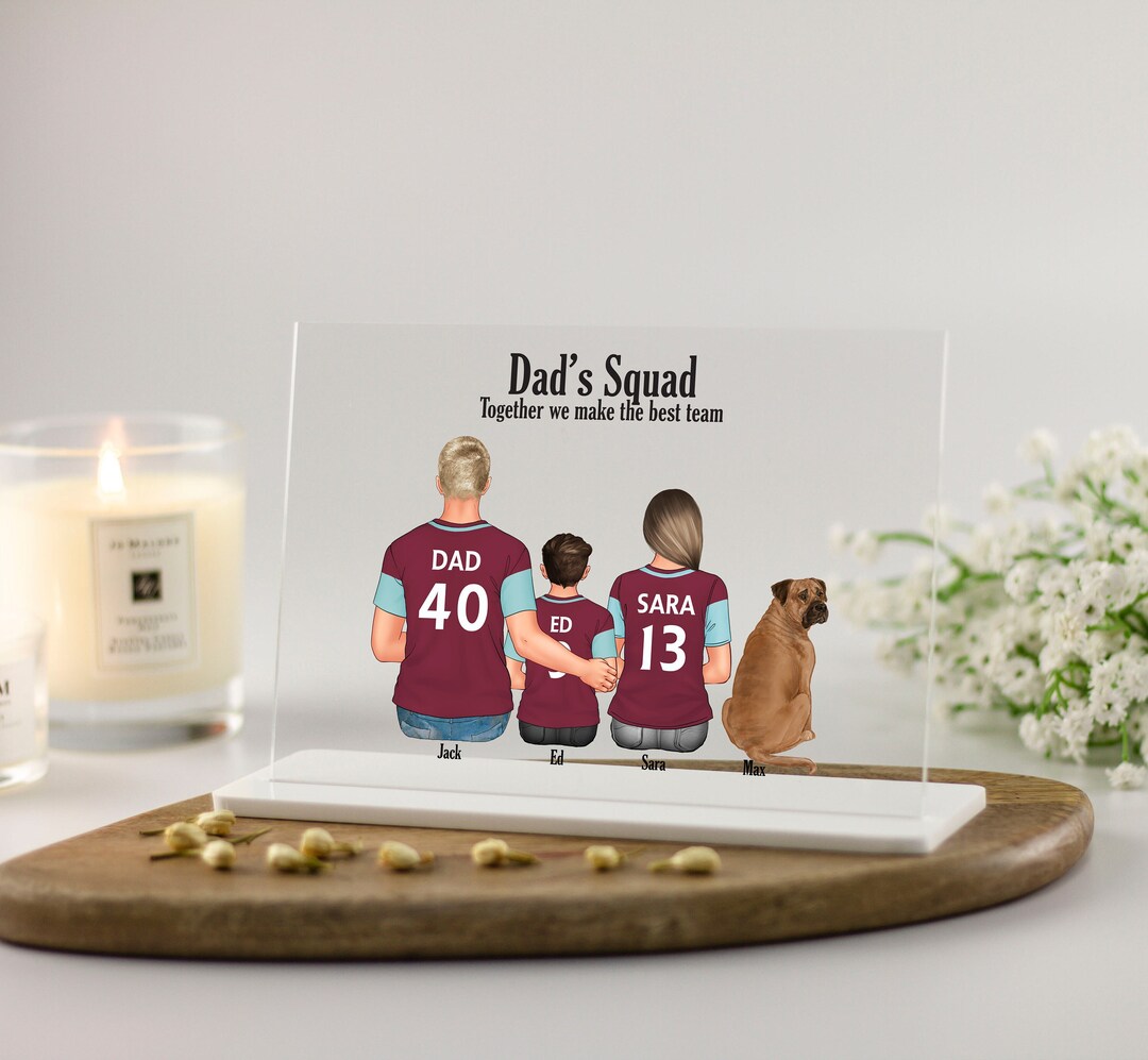 Fathers Day Football Shirt Family Print, Personalised Gift for Dad ...