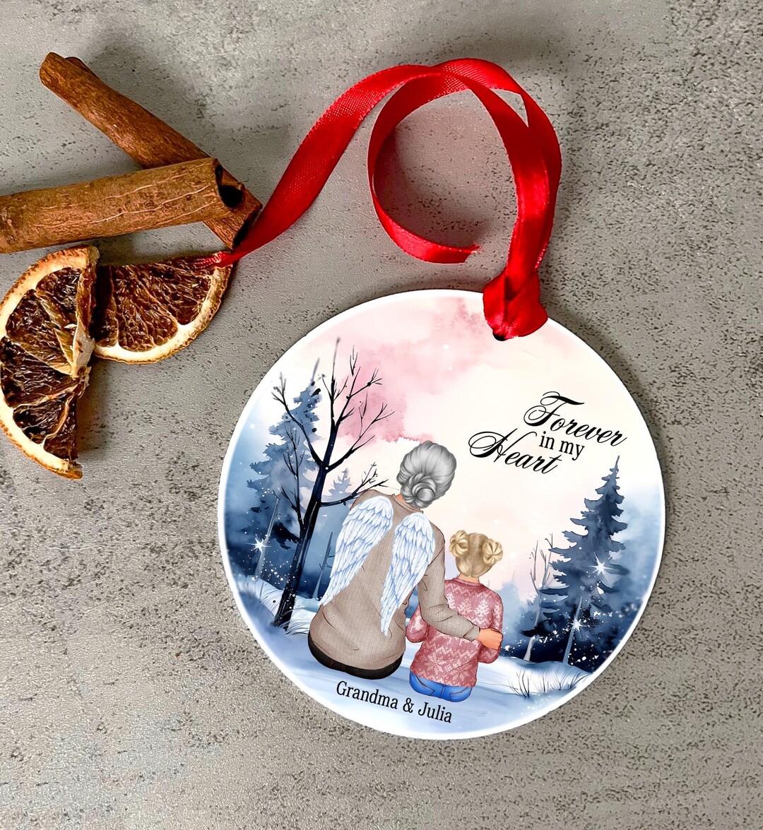 Personalised Christmas Memorial Bauble, Grandma Grandchild Christmas ...