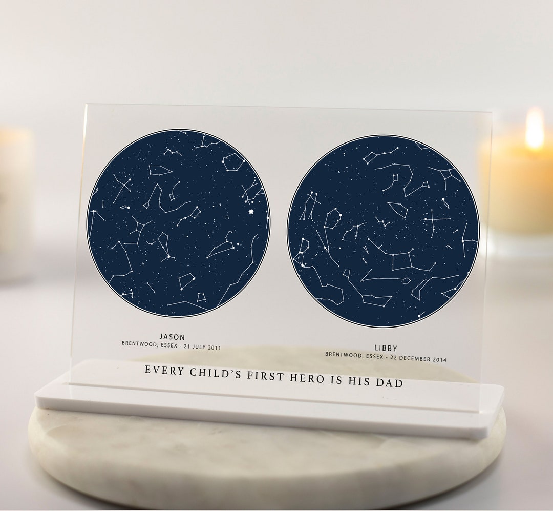 Custom Star Map, Night Sky Print Personalised Gift, Gift for Dad ...