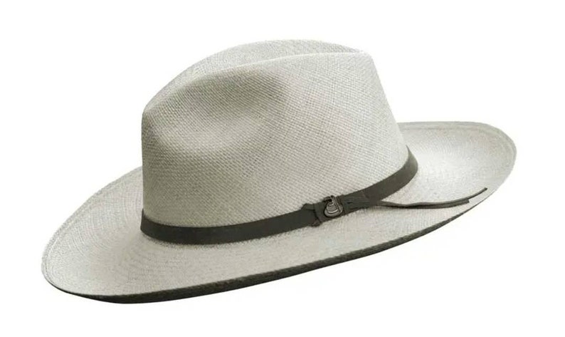 Original Panama Hat Wide Brim Natural Classic Fedora Natural Toquilla Straw Leather Band ...
