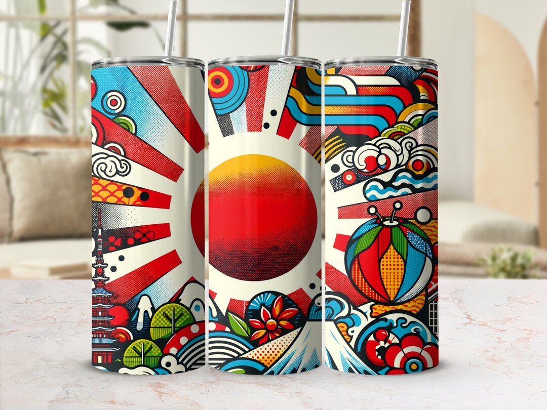Vibrant Tokyo Spirit: Pop Art Flag With Cherry Blossoms - Etsy