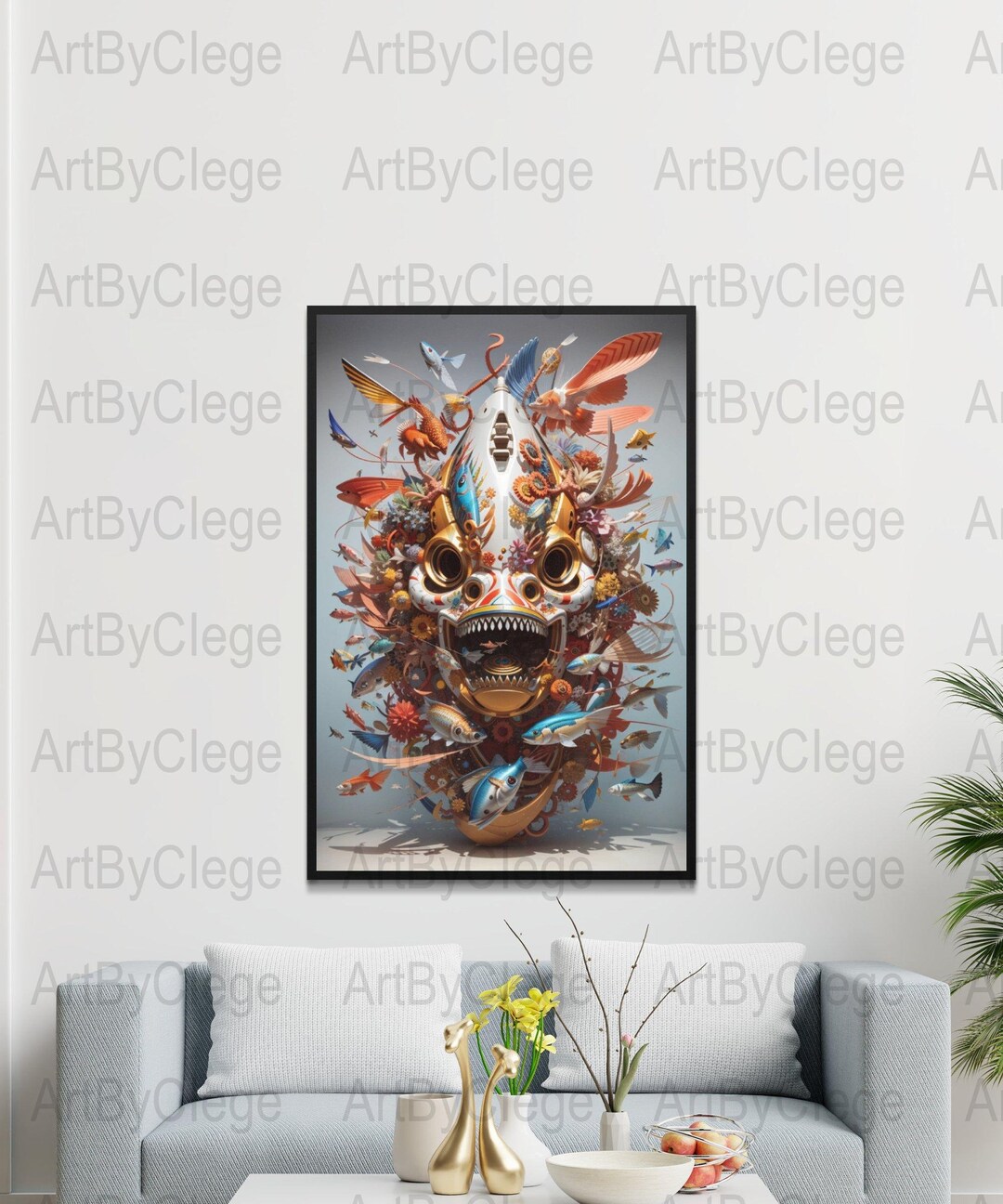 Exploded View Animal Artwork by Nychos, Intricate Animal Anatomy Poster ...