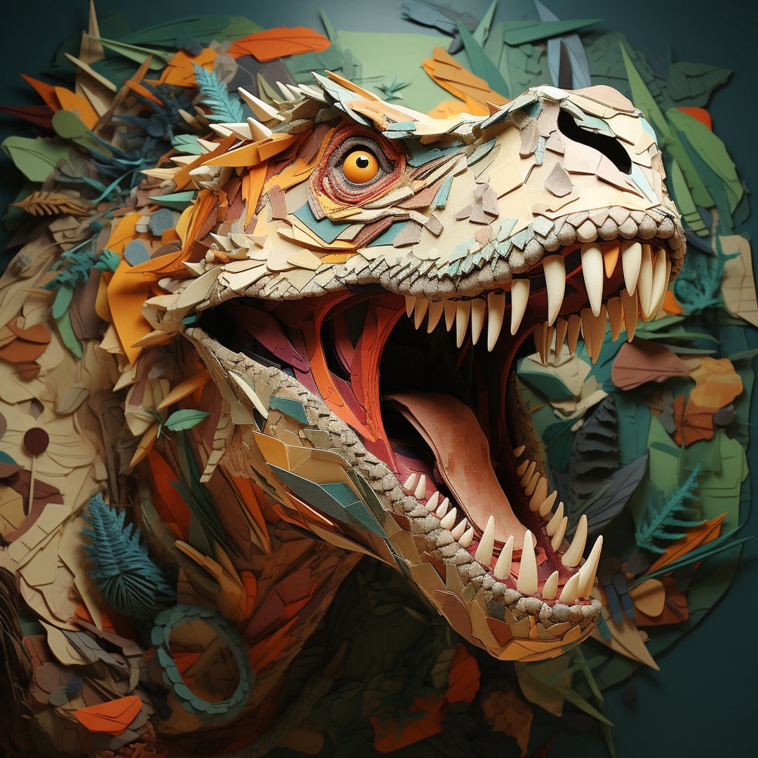 Layered Paper T-rex - Etsy