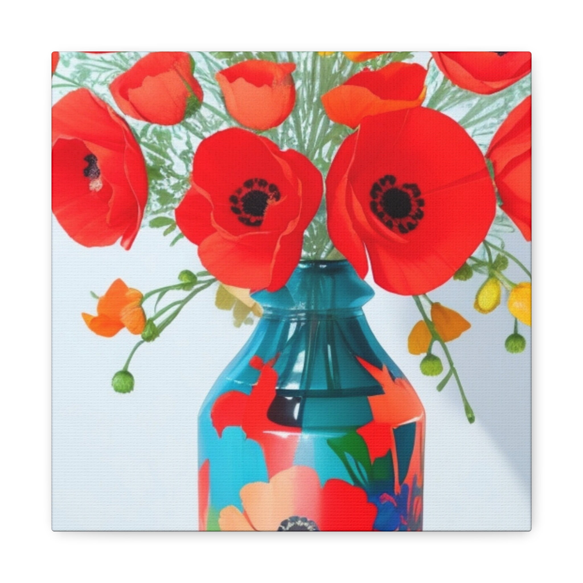 Graffiti Blooms: Vibrant Floral Poppies With Geometric Flair, Spray ...