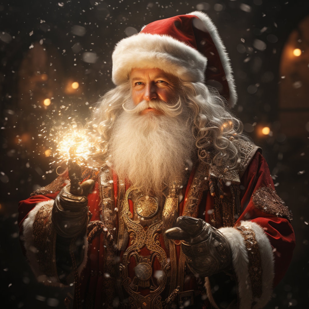 Enchanted Santa Claus: Sparkling PNG Digital Download Festive Tumbler ...