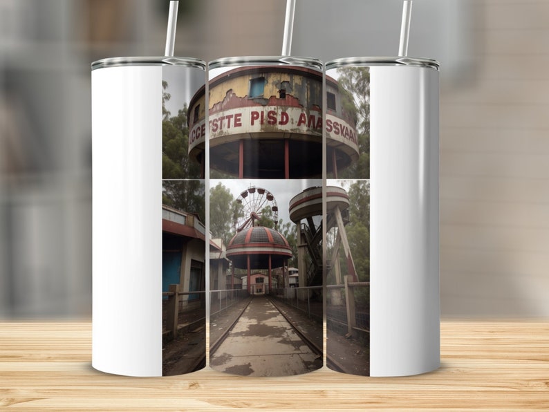 Haunting Creepypasta Abandoned Theme Park Digital Art Eerie Home Decor ...