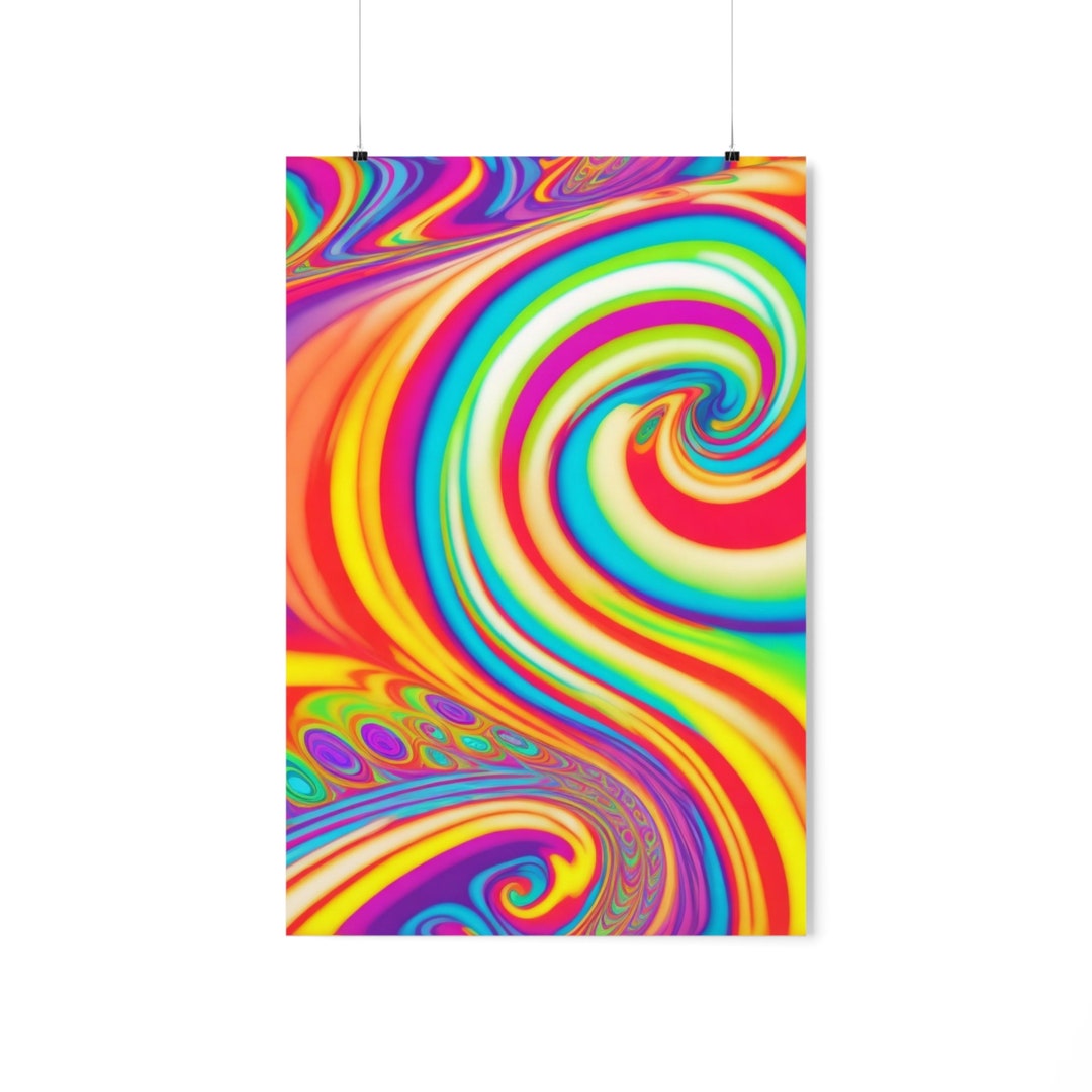 Groovy Rainbow: A Vibrant Digital Odyssey Inspired by '60s - Etsy