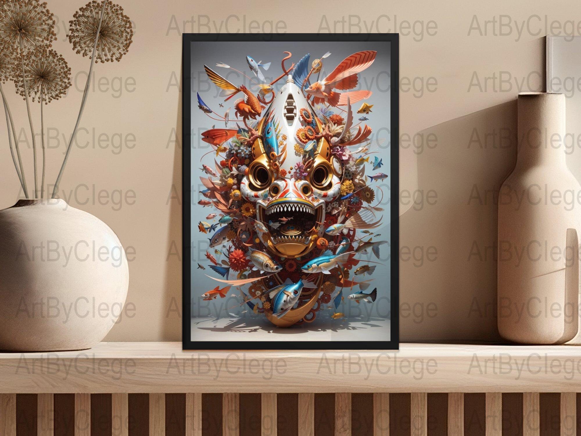 Exploded View Animal Artwork by Nychos, Intricate Animal Anatomy Poster ...